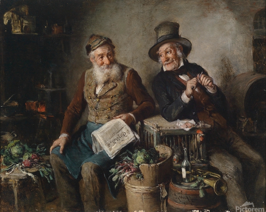 Gute Freunde [1904] by Hermann Kern [1838–1912] by MyCozyFineArt Wall Art